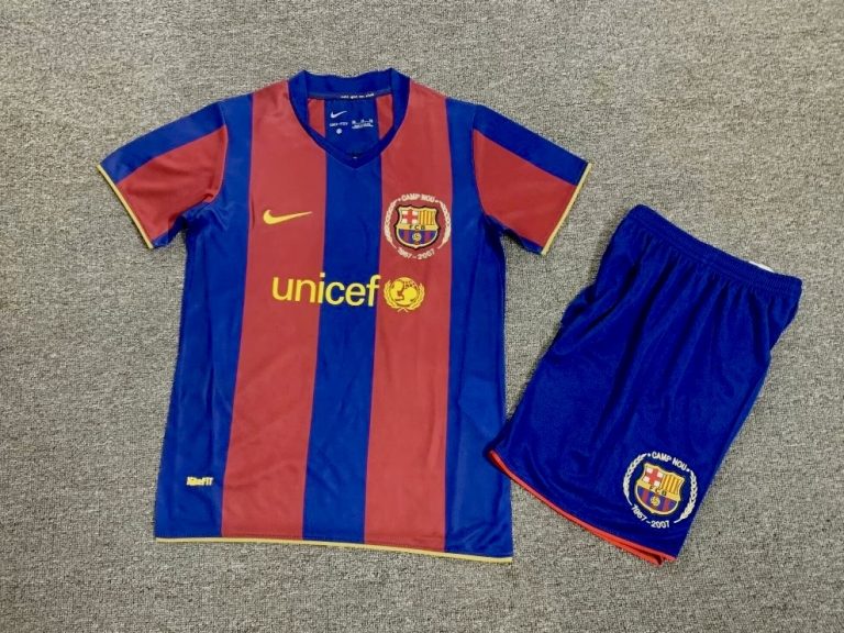 Barcelona 2007-08 Home Kids Kit - Premier Retros