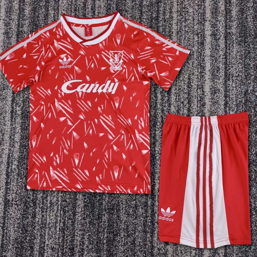 Liverpool 1990/91 Home Kids Kit - Premier Retros